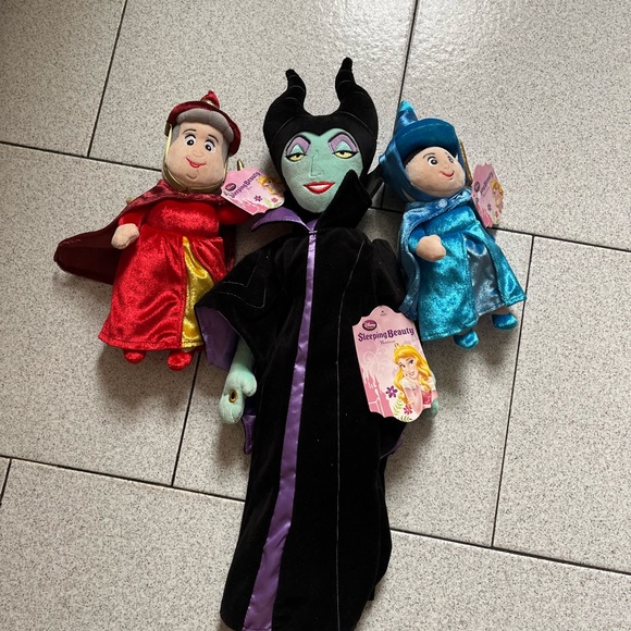 Disney | Toys | Vintage Disney Maleficent And Fairy Stuffed Doll Set ...